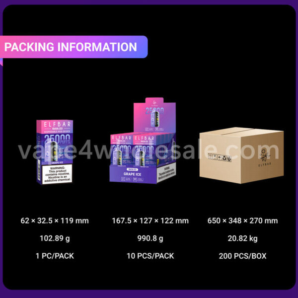 Elf Bar Raya D3 25000 Puffs Disposable Vape Wholesale